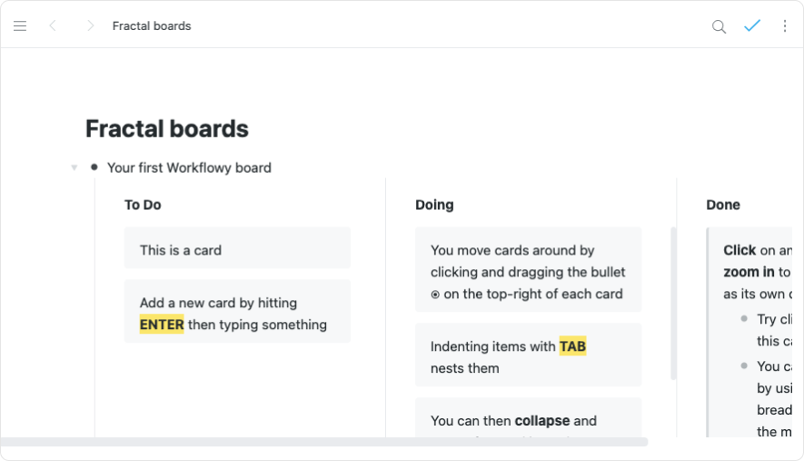 Workflowy template - Switch from Trello